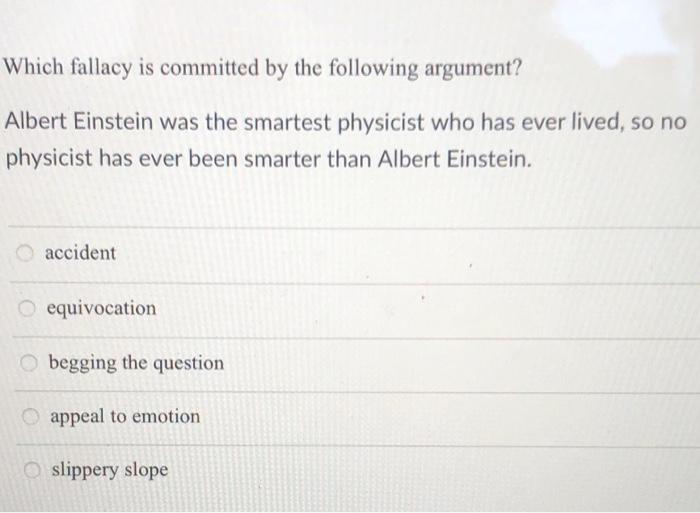 Solved Which fallacy is committed by the following argument? | Chegg.com