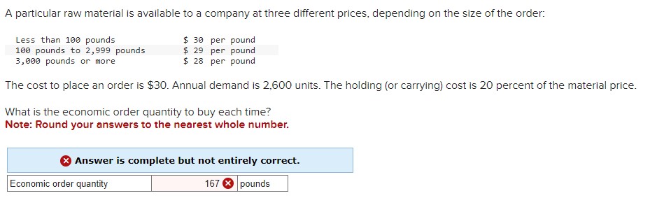 Solved A particular raw material is available to a company | Chegg.com