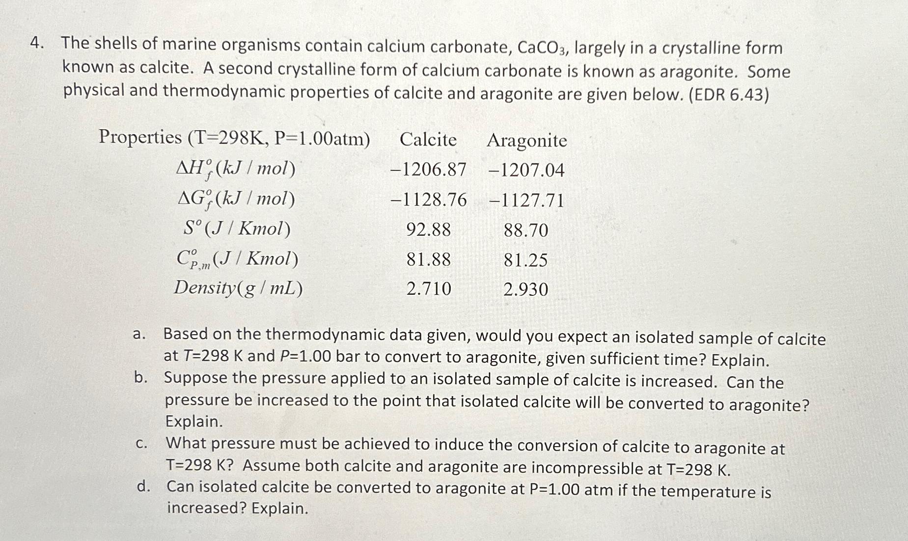 Solved The shells of marine organisms contain calcium | Chegg.com