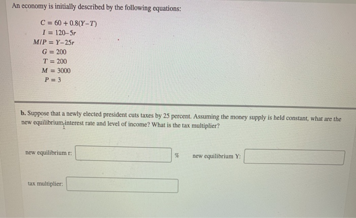 Solved Stacked An economy is initially described by the | Chegg.com