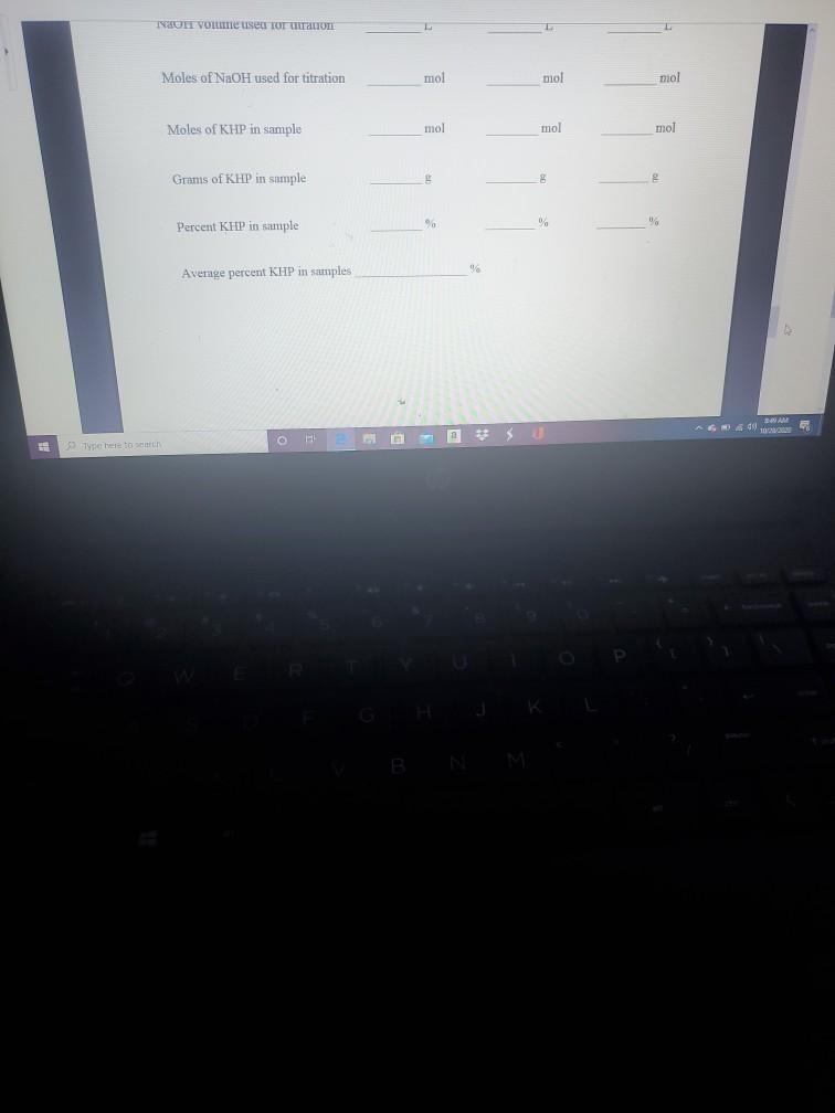 Solved KHP Titration Report Sheet Concentration of NaOH | Chegg.com