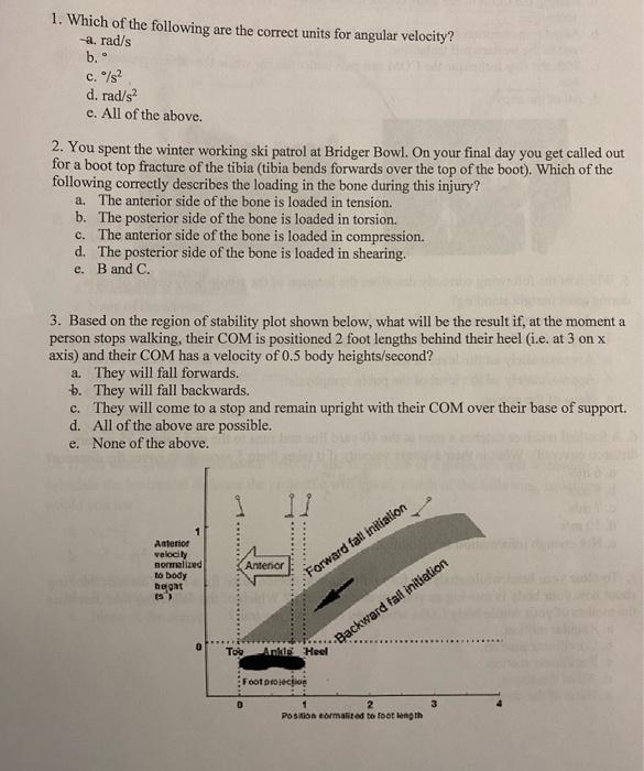 Solved 1. Which of the following are the correct units for | Chegg.com