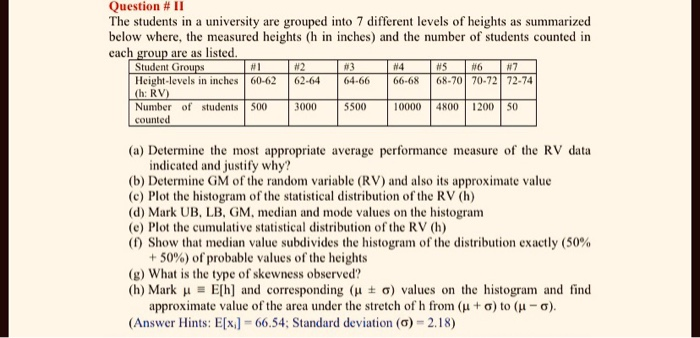 Solved Question # II The students in a university are | Chegg.com