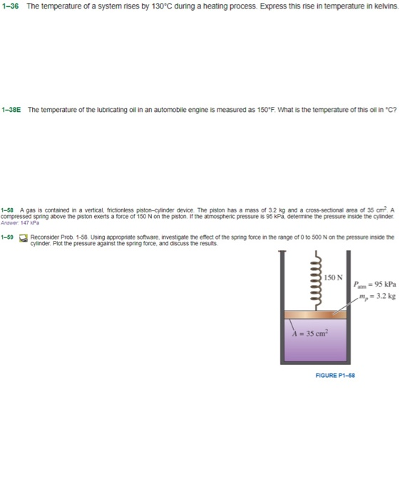 Solved 1-36 The temperature of a system rises by 130°C | Chegg.com