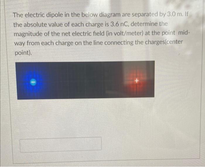 Solved The electric dipole in the below diagram are | Chegg.com