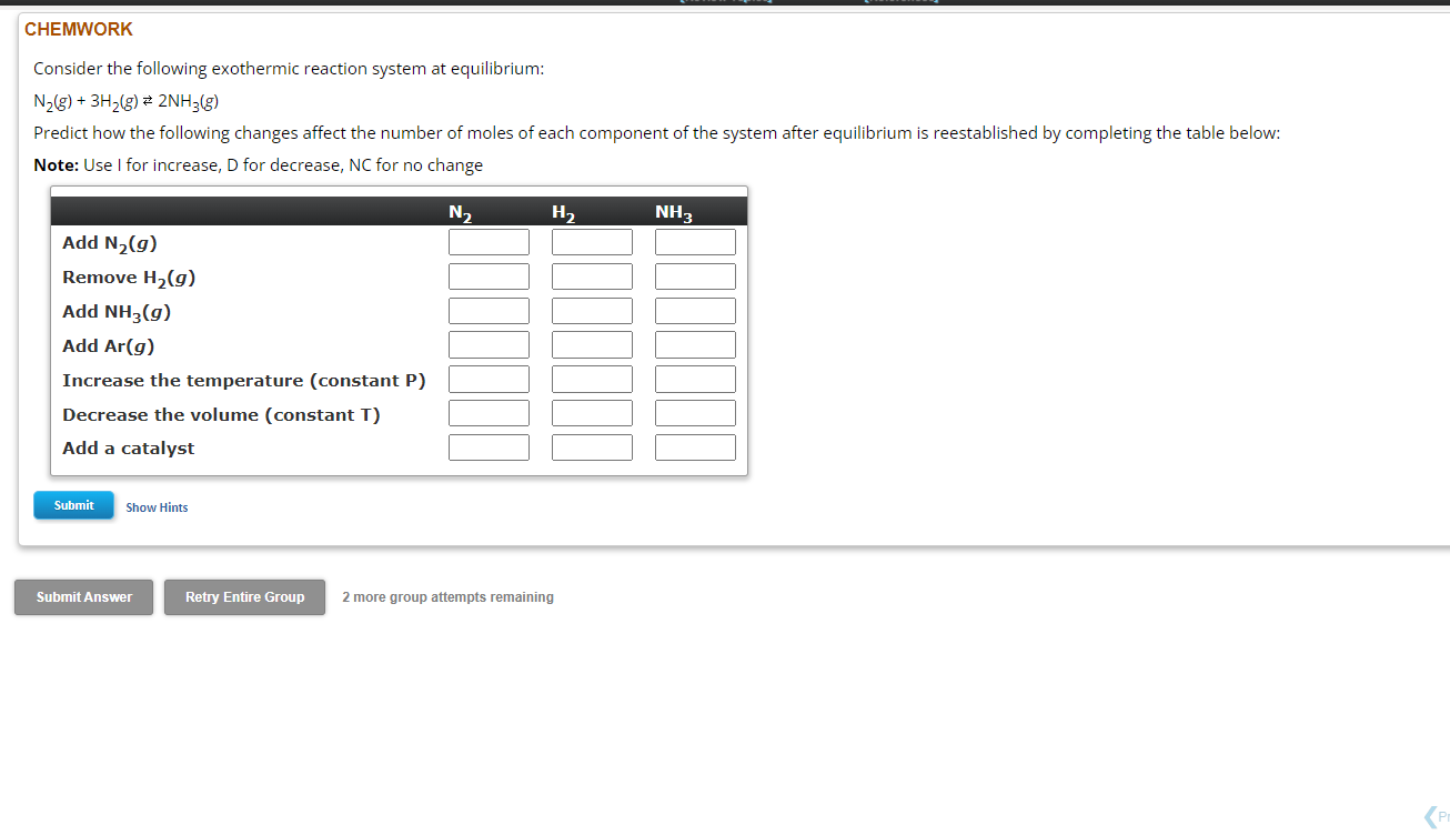 Solved CHEMWORKConsider the following exothermic reaction | Chegg.com