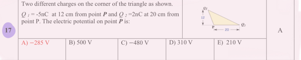 Solved Two different charges on the corner of the triangle | Chegg.com