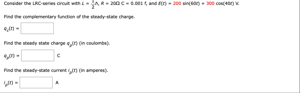 Solved Consider the LRC-series circuit with | Chegg.com