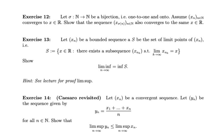 Solved Exercise 12: Leto: N N be a bijection, i.e. | Chegg.com