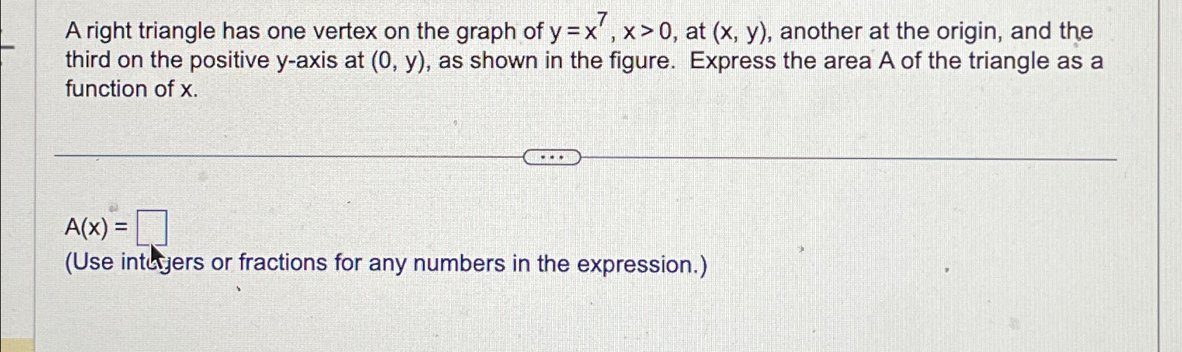 Solved A right triangle has one vertex on the graph of | Chegg.com
