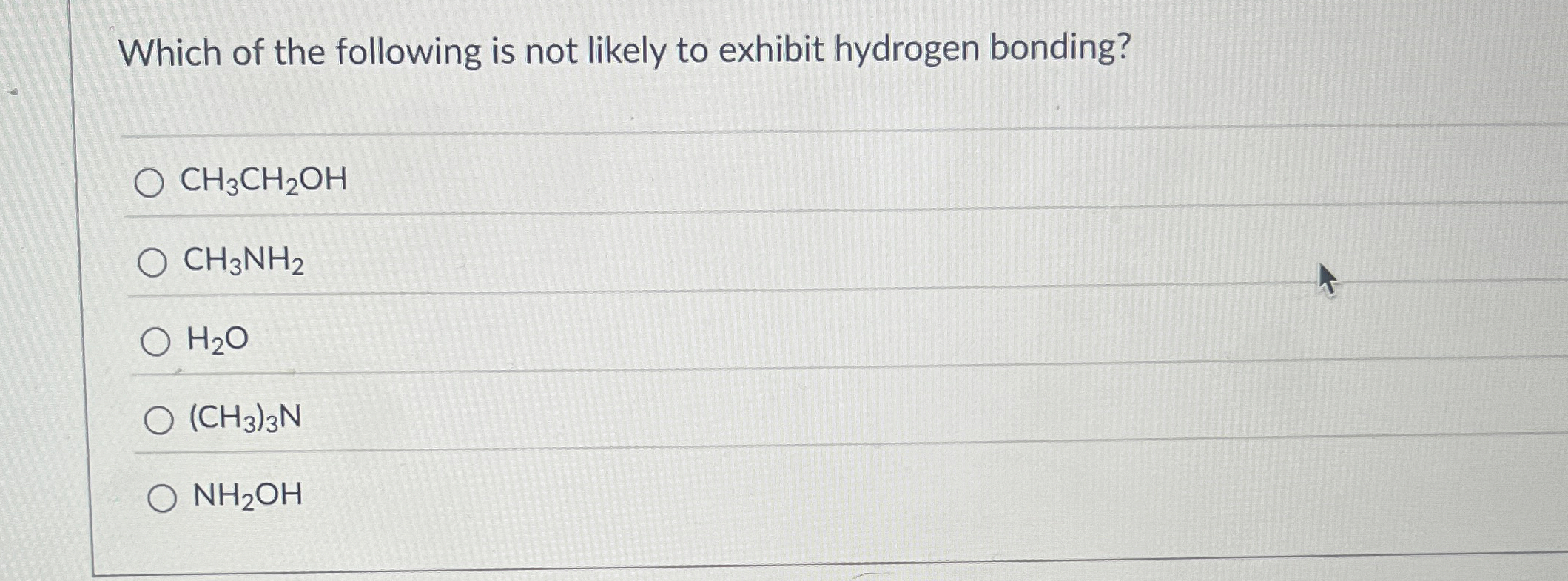 Solved Which of the following is not likely to exhibit | Chegg.com