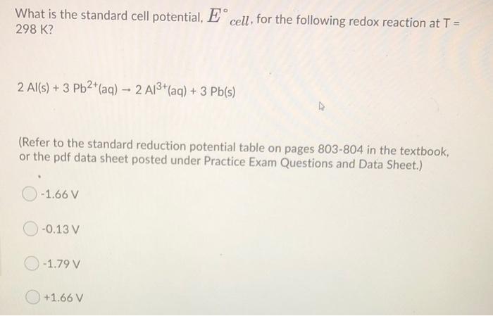 Solved An electrochemical cell is found to have a positive | Chegg.com