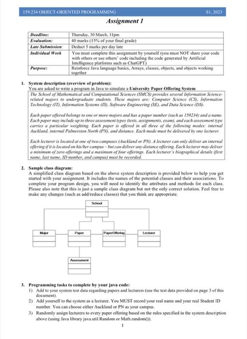 1. System description (overview of problem): You are | Chegg.com