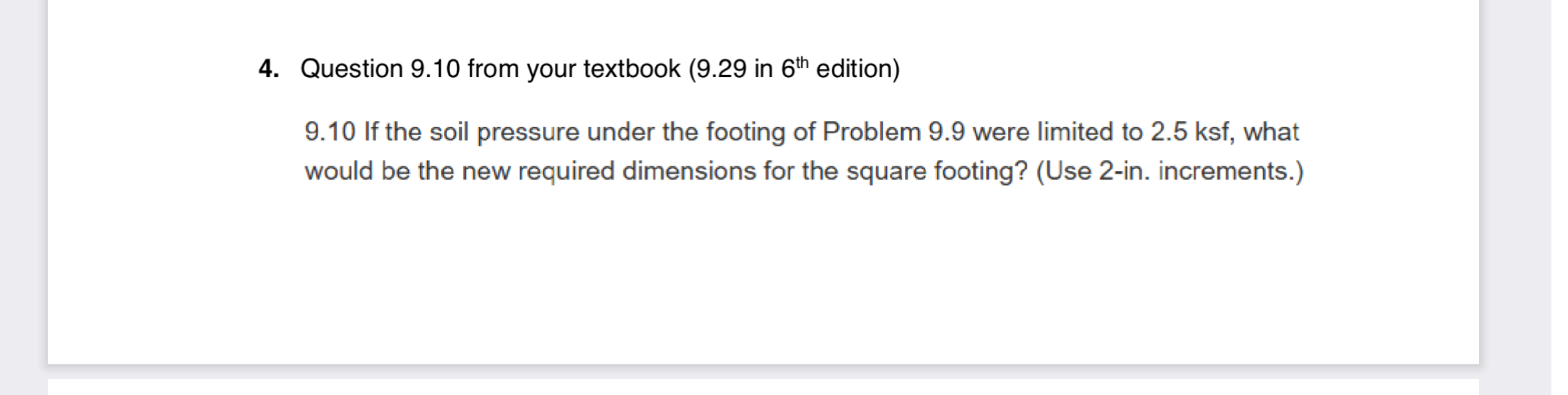Solved Question 9.10 ﻿from your textbook (9.29 ﻿in 6th | Chegg.com