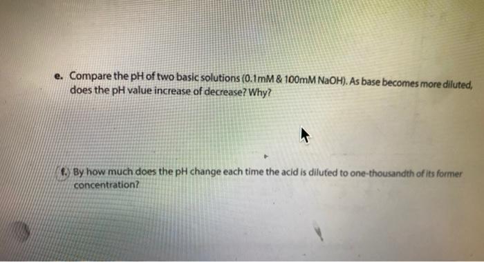 Solved Solution Table 4.2: Measured pH of different | Chegg.com