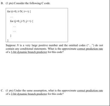 Solved B. ( 1 ﻿pts) ﻿Consider the following C code.Suppose N | Chegg.com