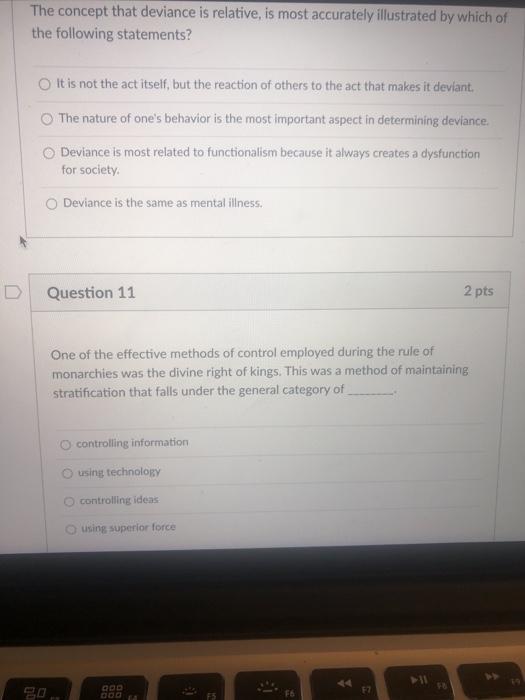 Solved The concept that deviance is relative, is most | Chegg.com