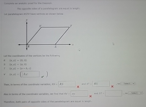 Solved Complote an analytic proof for the theorem.The | Chegg.com
