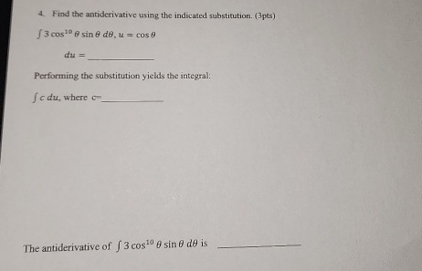 Solved Find the antiderivative using the indicated | Chegg.com