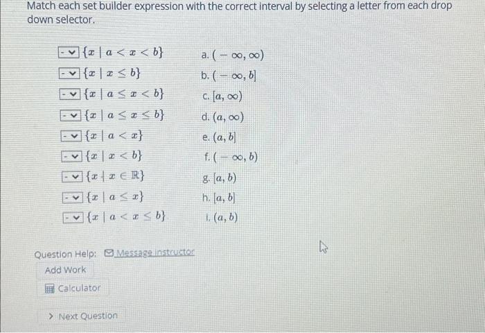 Solved Match each set builder expression with the correct | Chegg.com