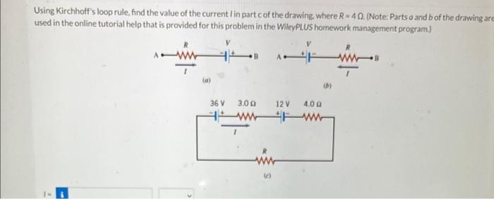 Solved Using Kirchhoff's loop rule, find the value of the | Chegg.com