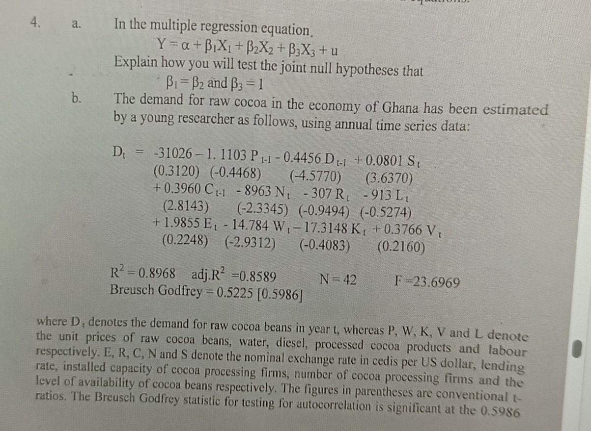 Solved NB: the questions are under Econometrics please | Chegg.com