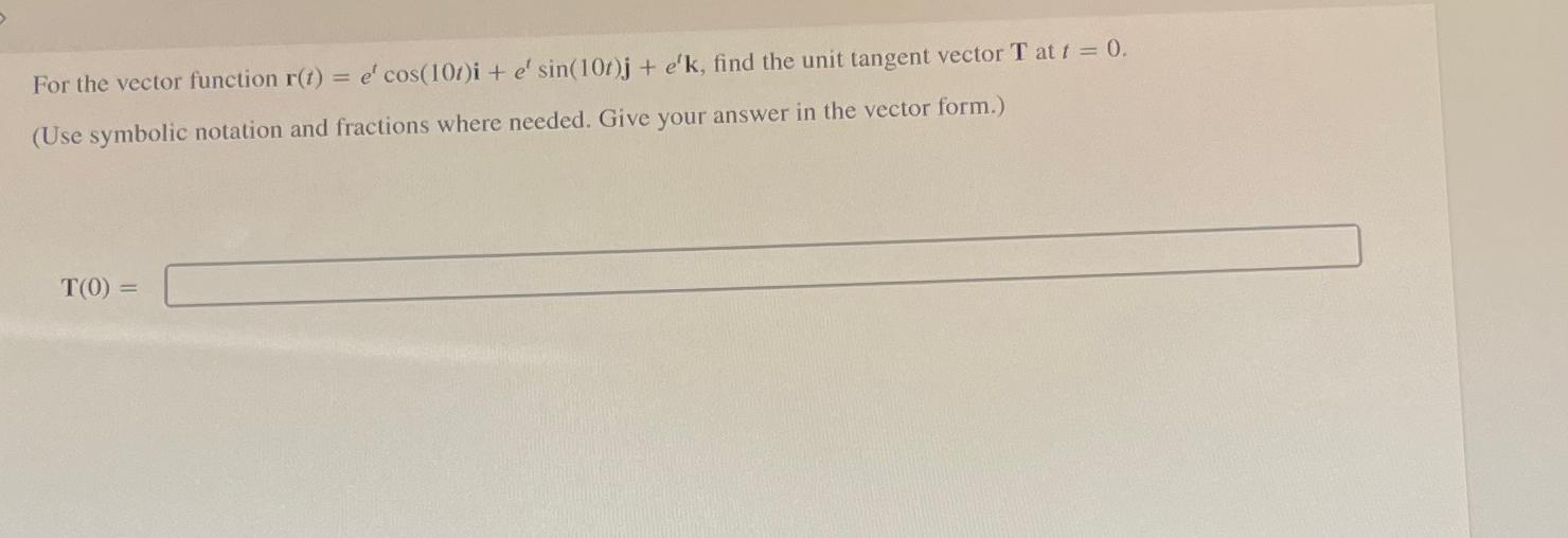 Solved For the vector function | Chegg.com