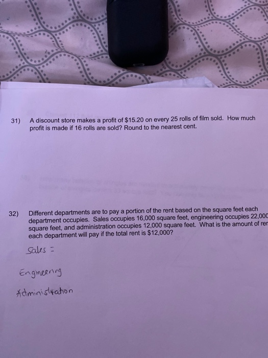 Solved 31) A discount store makes a profit of $15.20 on | Chegg.com