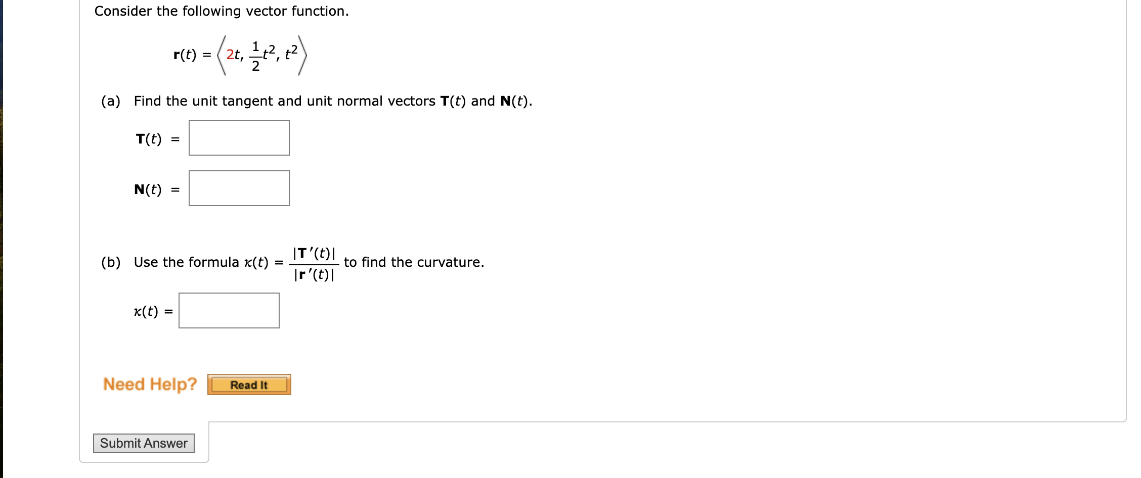 Solved Consider the following vector | Chegg.com