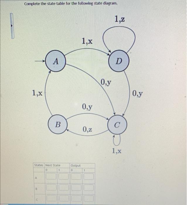 Solved Complete the state table for the following state | Chegg.com