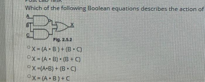 Solved Which of the following Boolean equations describes | Chegg.com