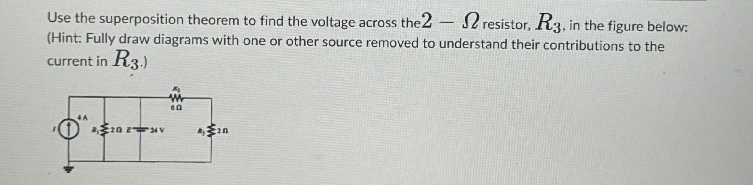 Solved Use the superposition theorem to find the voltage | Chegg.com