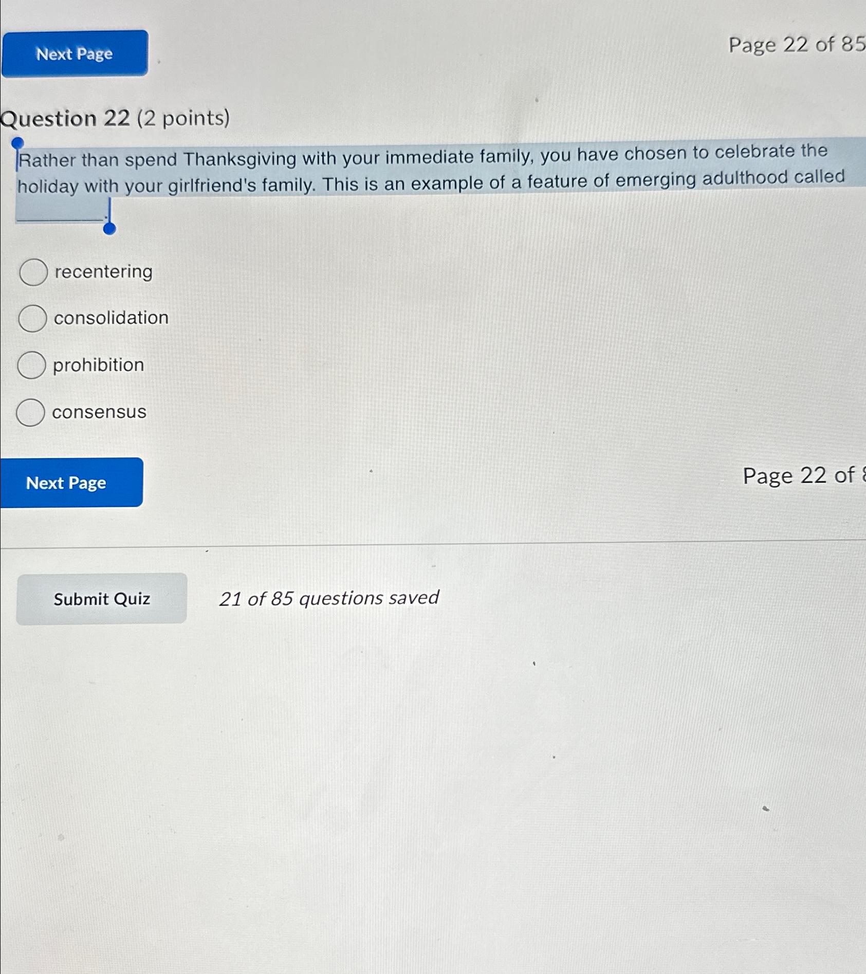 Solved Page 22 ﻿of 85Question 22 (2 ﻿points)Rather than | Chegg.com