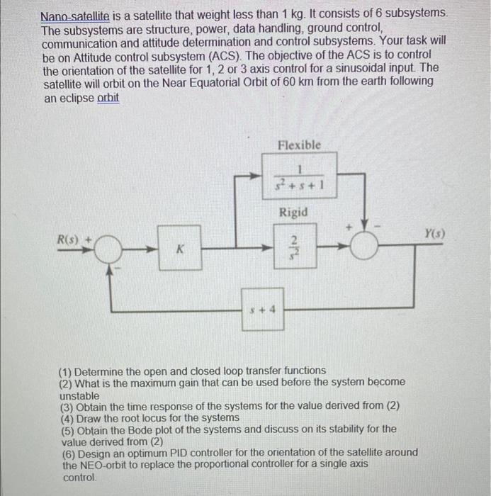 Nano-satellite is a satellite that weight less than 1 | Chegg.com