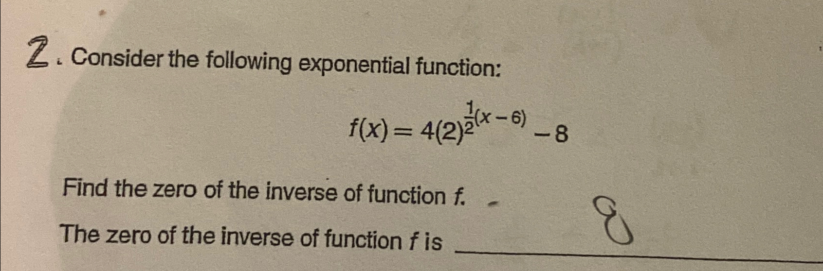Solved Consider the following exponential | Chegg.com