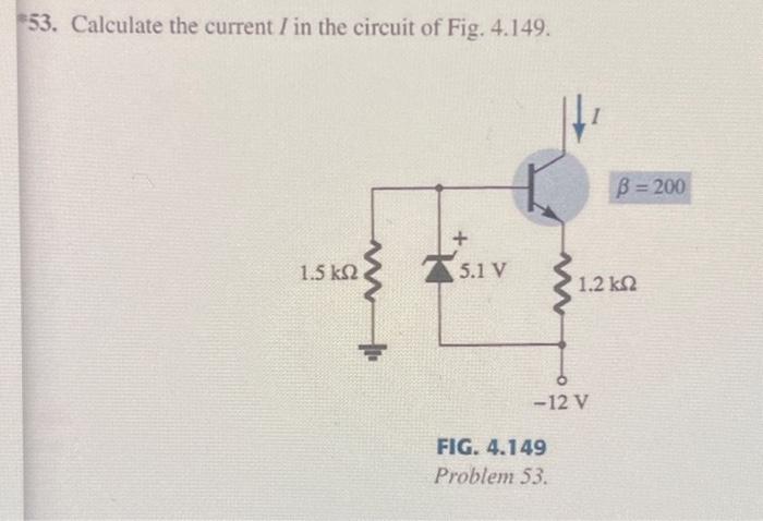 Solved 53 Calculate The Current I In The Circuit Of Fig