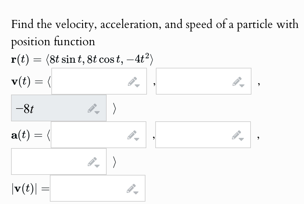 Solved Find the velocity, acceleration, and speed of a | Chegg.com