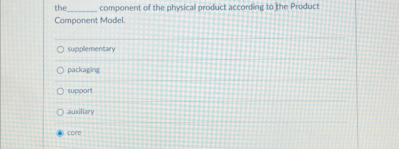 Solved the component of the physical product according to | Chegg.com