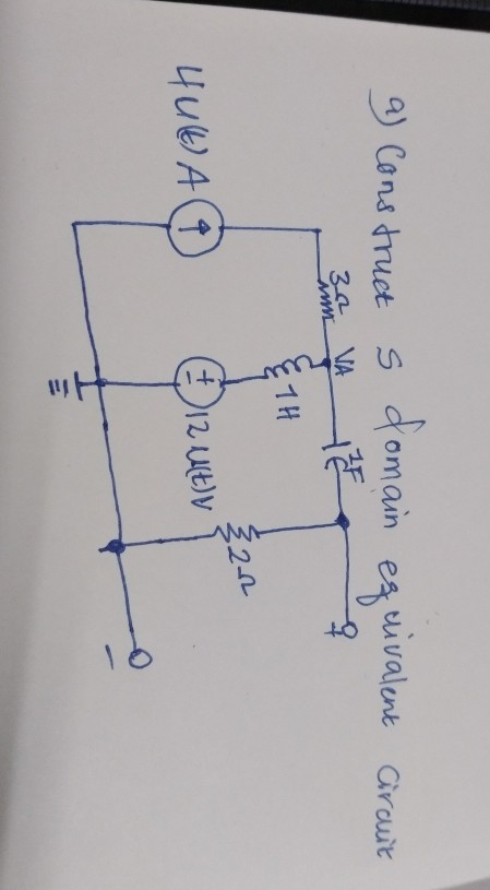 Solved a) Construct s domain equivalent Circuit TH 3.2 VA | Chegg.com