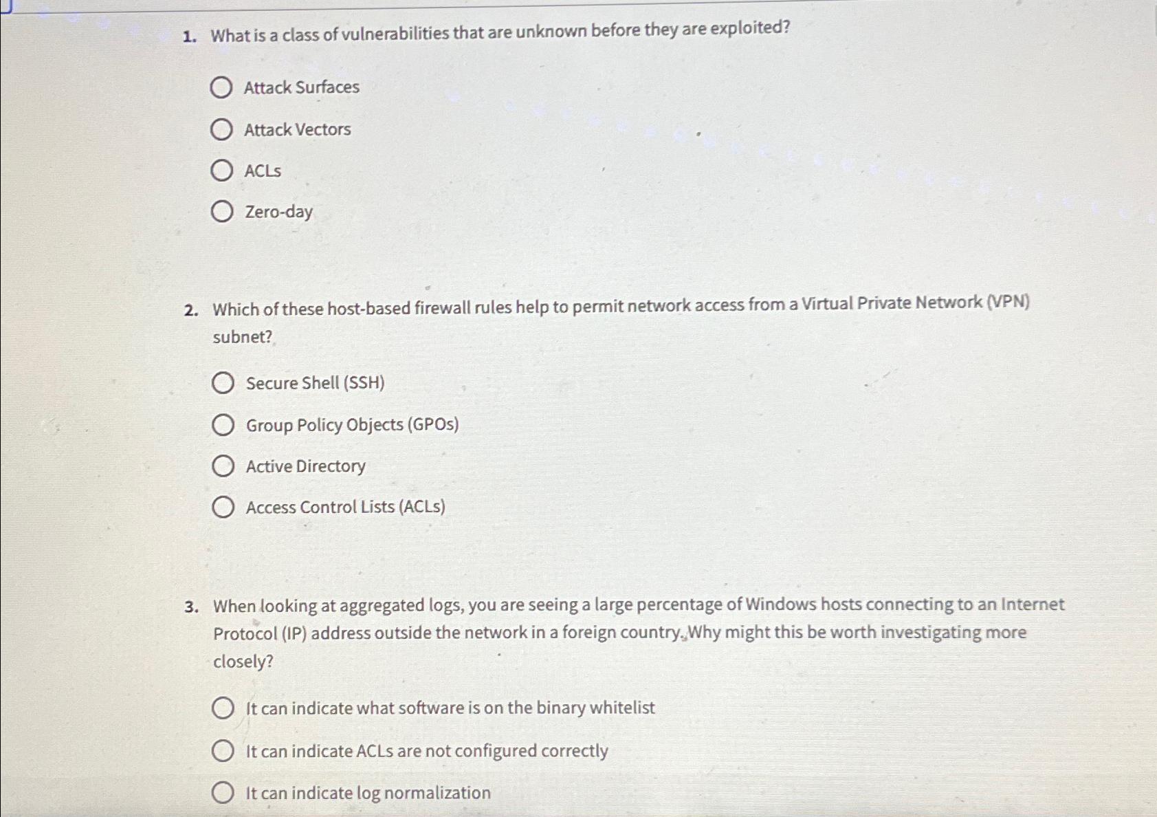 Solved What is a class of vulnerabilities that are unknown | Chegg.com