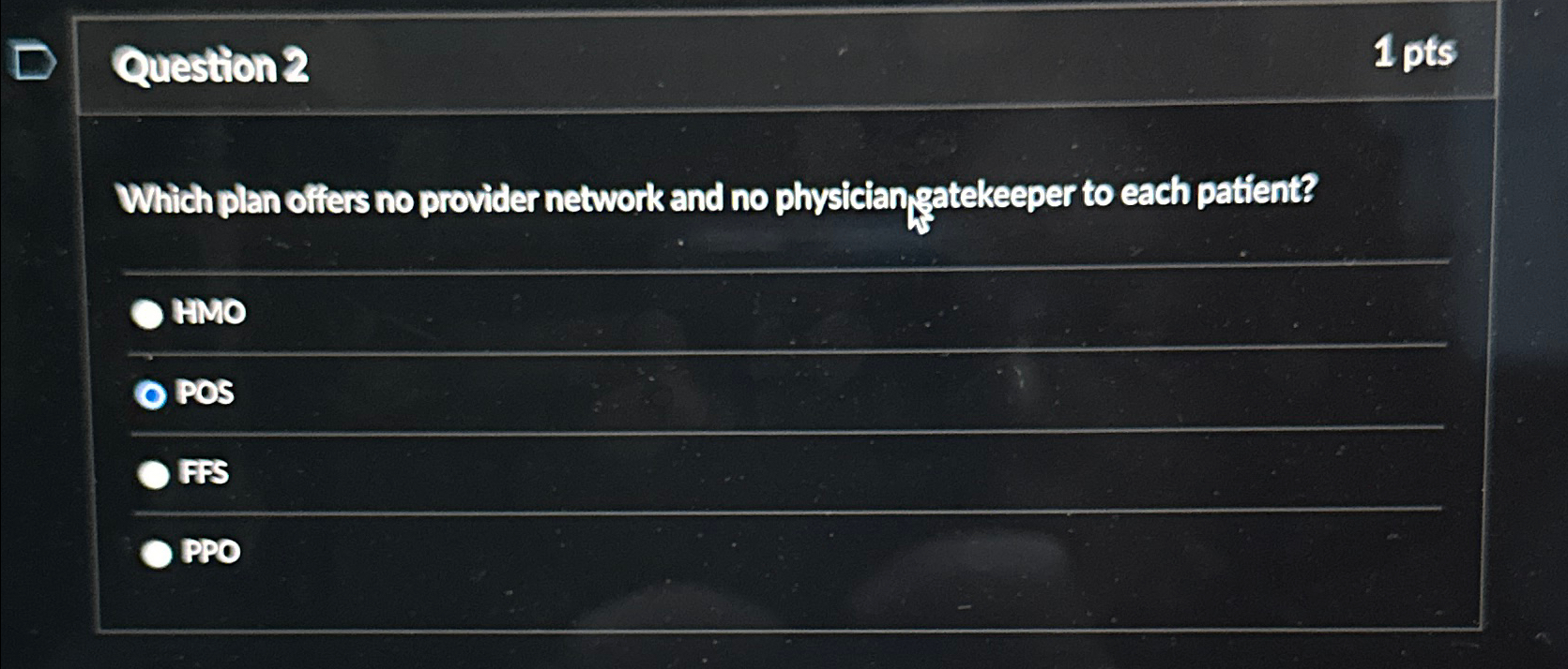 Solved Question 21 ﻿ptsWhich plan offers no provider network | Chegg.com