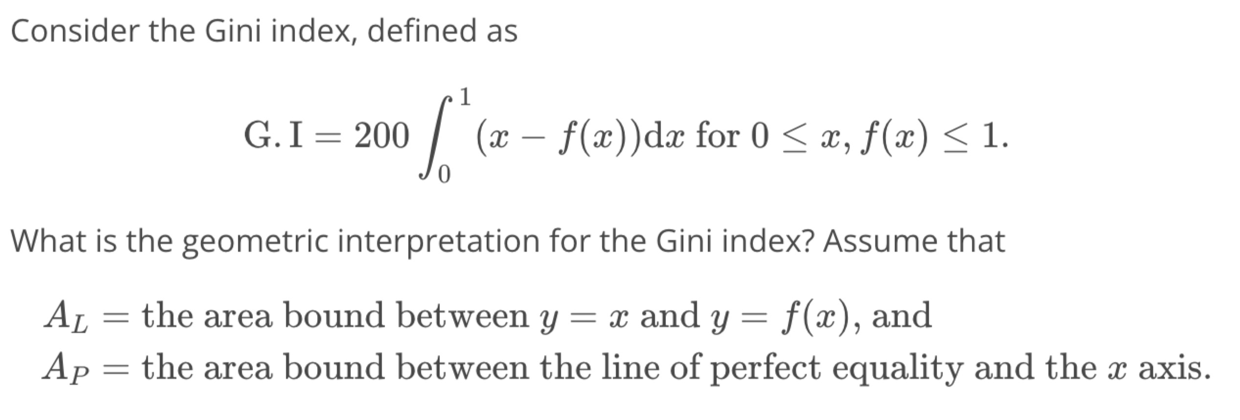 Solved Consider the Gini index, defined as | Chegg.com