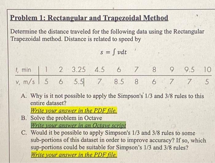 Solved Problem 1: Rectangular and Trapezoidal Method | Chegg.com