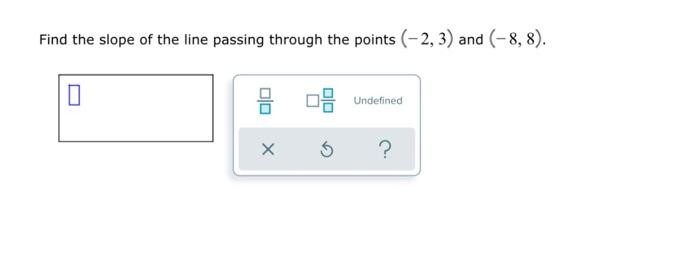 Solved Find the slope of the line passing through the points | Chegg.com