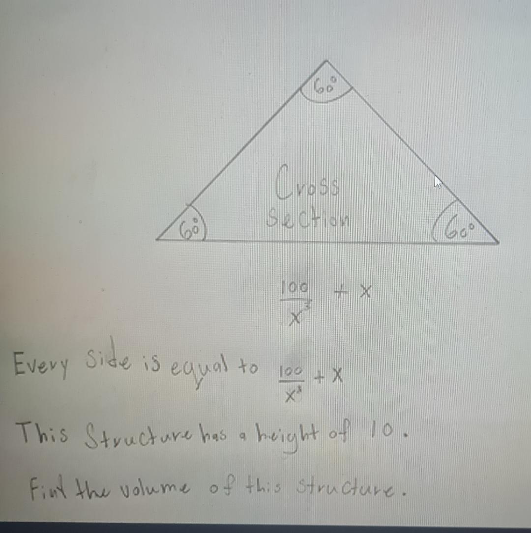 Solved Every side is equal to 100x3+xThis Structure has a | Chegg.com
