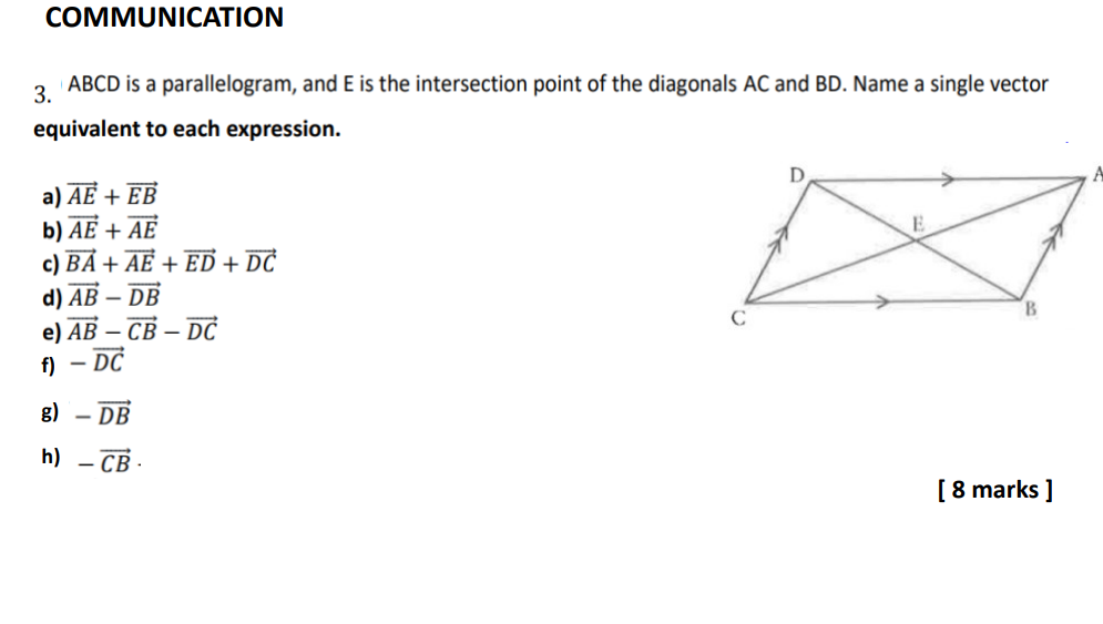 Solved COMMUNICATIONABCD is a parallelogram, and E ﻿is the | Chegg.com