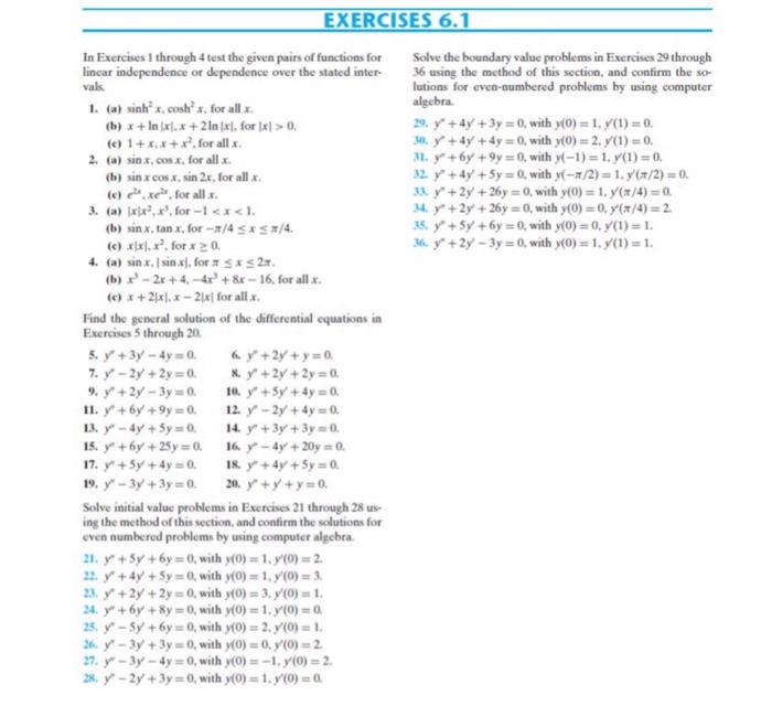 Solved EXERCISES 6.1 In Exercises 1 through 4 test the given | Chegg.com