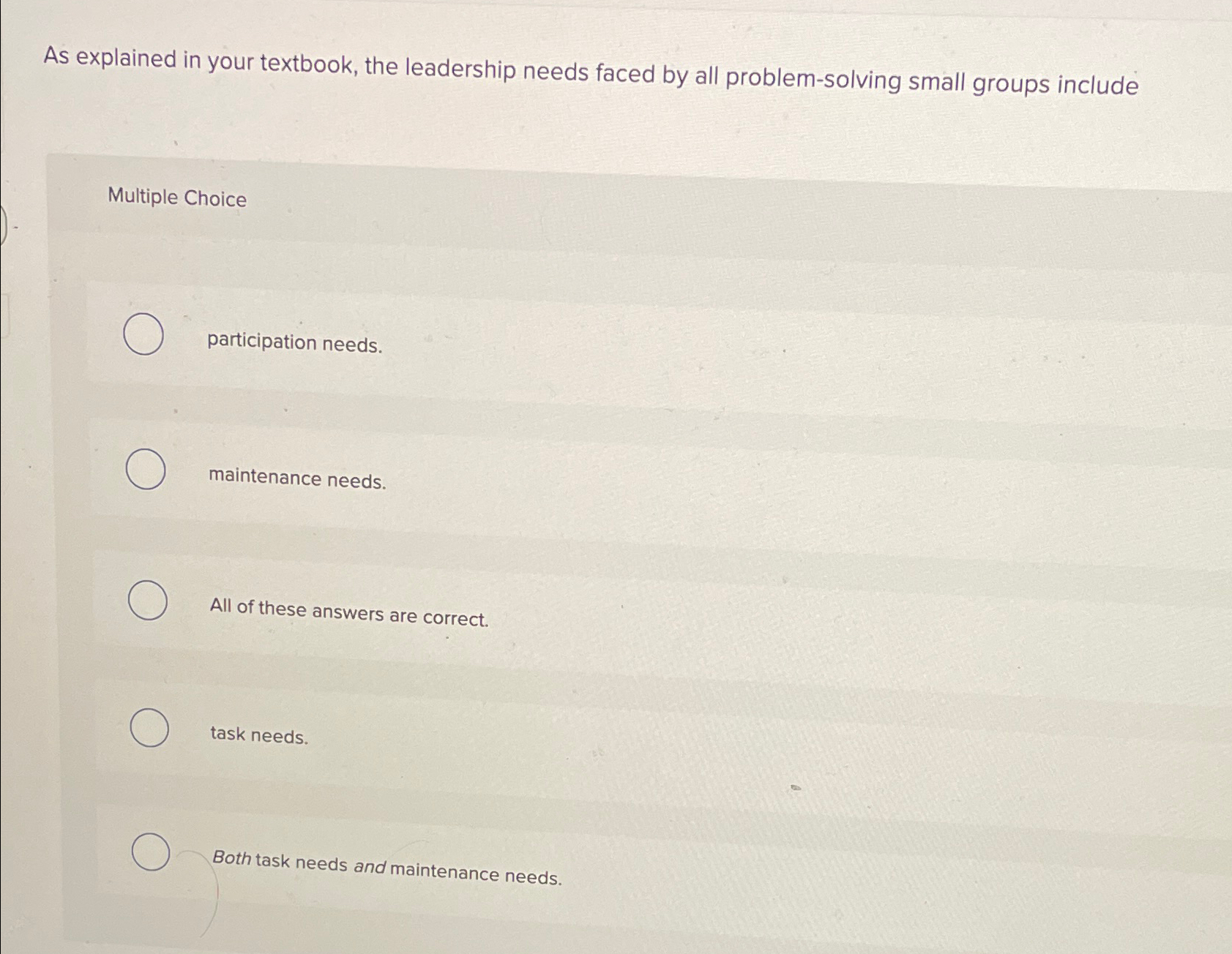 Solved As explained in your textbook, the leadership needs | Chegg.com