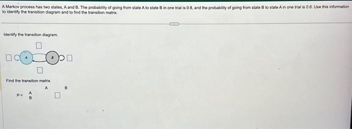 Solved A Markov process has two states, A and B. The | Chegg.com