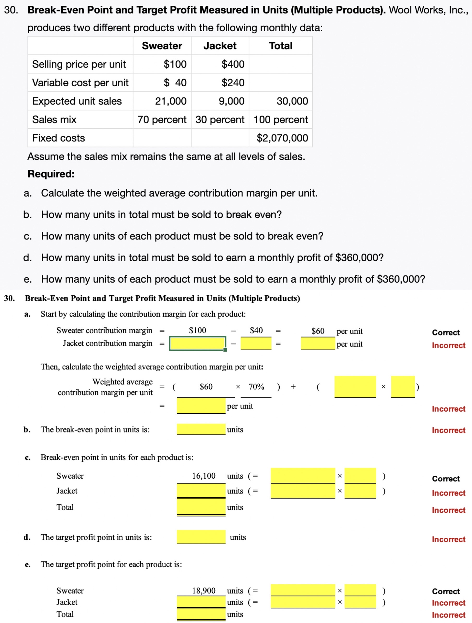 Solved Fill out the missing data for question | Chegg.com